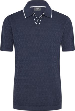 Maerz Strick-Poloshirt aus Baumwolle mit Variokragen in