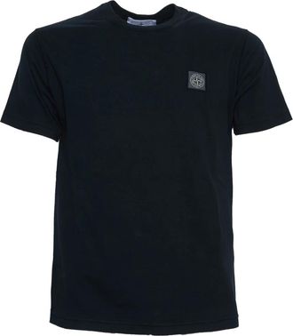 Stone Island Homme, Tops, Bleu, Taille: S T-Shirt &Eacute;l&eacute;gant avec &Eacute;cusson Boussole
