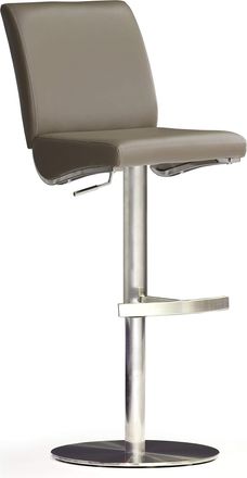 Robas Lund DI.AZ Barstuhl/-hocker, PU/Edelstahl, rund/360 Grad drehbar, ca. 42 x 87-112 x 50 cm, cappuccino