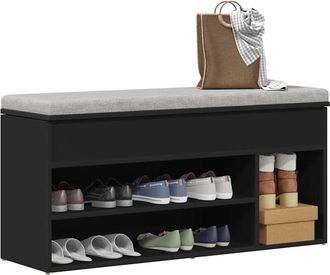 vidaXL Vidaxl - Banc à chaussures noir 102x30,5x45 cm bois dingénierie