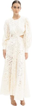 Actualee Femme, Robes, Beige, Taille: 38 FR Robe Maxi en Dentelle