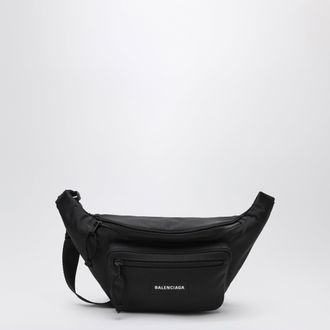 Balenciaga Explorer black nylon belt bag with logo