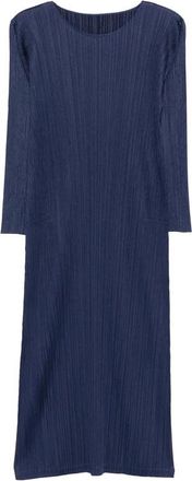 Issey Miyake Femme, Robes, Bleu, Taille: 42 FR Pleats Please Midi Dress