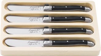 Laguiole Buttermesser Premium Line, 4-teilig, Schwarz