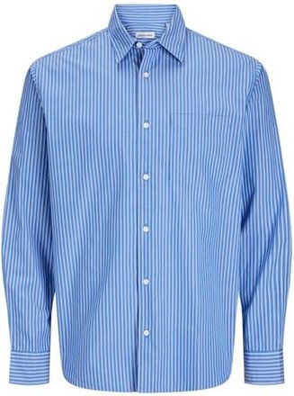 Jack & Jones Jjecody Ls Sn T-Shirt en Popeline Chemise à Manches Longues, Bleu médiéval, M Hommes