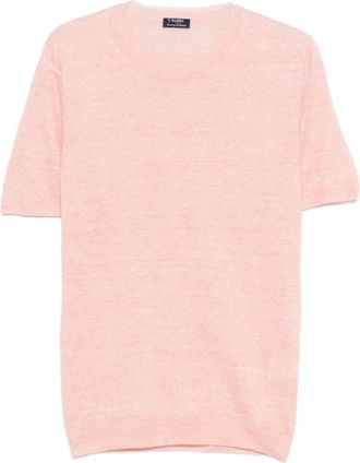 Barba Homme, Pulls, Rose, Taille: M T-shirt &agrave; col rond &agrave; manches courtes