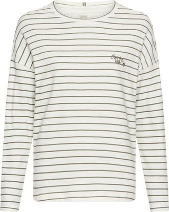 Camel Active Damen Langarmshirt aus Reiner Baumwolle Graugrün, Womenswear-XL