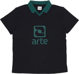Arte Homme, Tops, Noir, Taille: S Pole Man Logo Collar Tee