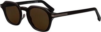 Ermenegildo Zegna Runde Sonnenbrille - - Accessories - unisex - Braun - 47 MM