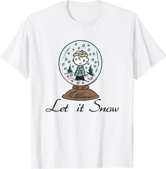 Peanuts Weihnachtskugel Charlie Brown Let It Snow T-Shirt