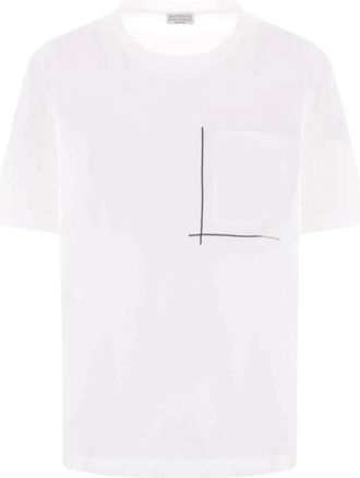Brunello Cucinelli Monili-verziertes T-Shirt - - Tops - Damen - Wei&szlig; - S