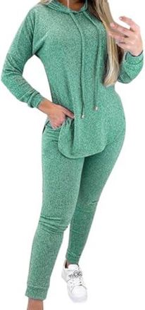 Generic Survêtement 2 pièces à manches longues pour femme - Imprimé lettres - Doux - Ensemble complet avec doublure en polaire - Vêtement de détente décontrac