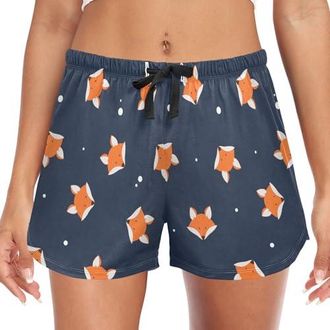 Mnsruu Bas de pyjama pour femme, motif tête de renard mignonne, A595, S