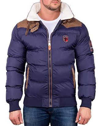 Geographical Norway Abramovitch Men - Manteau Chaud Fourrure Automne Hiver - Veste Chaude Homme Blouson Manches Longues Coupe Vent Parka Style - Cadeau Ideal Hommes (Mari