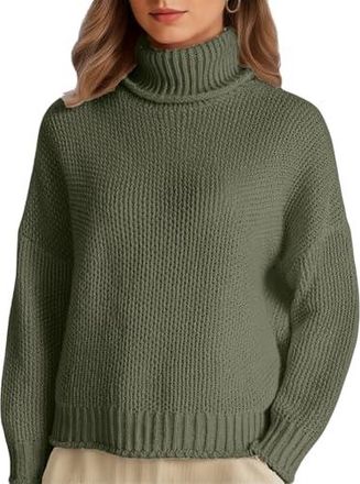 Generic Pull Femme Chic Et Elegant Pulls, Gilets Et Sweats Fashion V&ecirc;tements Chaud Laine Pulls Hiver Haut Noir WomenS Mode Femmes Col Roul&eacute; Taille Cachemire B