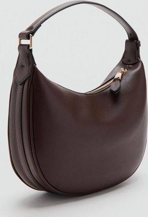 Mango Sac &agrave; main ovale chocolat - Femme - Taille unique - MANGO