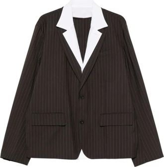 sacai Homme, Vestes, Brun, Taille: 44 FR Chalk Stripe Jacket