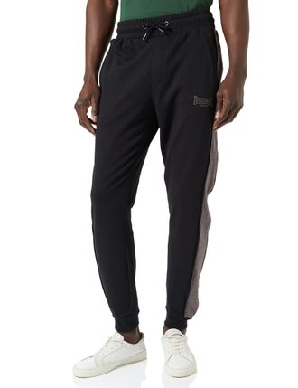 Lonsdale Mens CHIVELSTONE Jogginghose, Black/Marl Ash, XXL