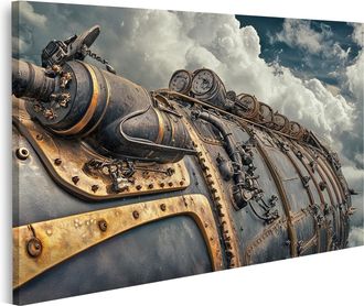 Islandburner Bild auf Leinwand Steampunk Maschinerie unter bewölktem Himmel Bilder Wandbilder Poster