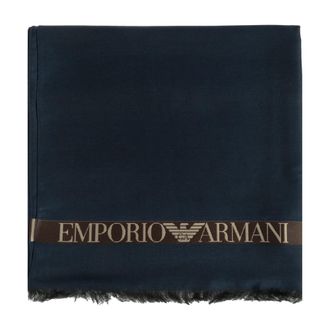 Emporio Armani Logo Schal - - Accessories - Herren - Blau - ONE SIZE