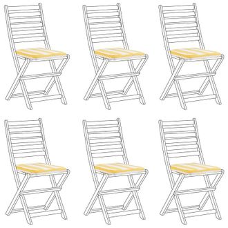 Beliani Beliani - Lot de 6 Coussins dExt&eacute;rieur en Polyester Mousse &agrave; Rayures Jaune et Blanc Tolve