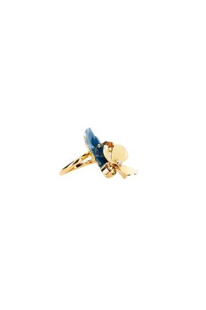 Marni Ring - Floral Design Gold-Tone Ring With Sparkling Accent - Gr. ONE SIZE - in Mehrfarbig - f&uuml;r Damen