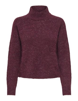 Jacqueline de Yong JdY Damen Jdyzoey Life L/S Hn Raglan Pul KNT Noos, Maroon Banner, M