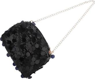 BESPORTBLE Paquet Bandouli&egrave;re &agrave; Paillettes Rond Mini, Cha&icirc;ne M&eacute;tallique Robuste, Noir, Paquet de Soir&eacute;e L&eacute;ger et Compact pour Femmes, Pochette &Eacute;l&eacute;gante pour F&ecirc;te