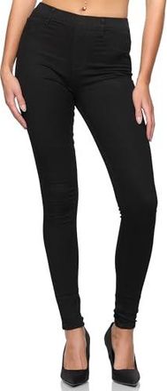 Elara Pantalon taille haute &eacute;lastique pour femme, Noir, 38/mince