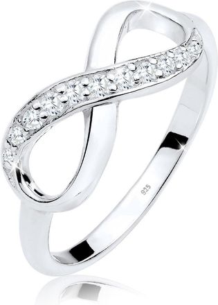 Elli Ring Damen Infinity Symbol Unendlichkeit Trend mit Zirkonia Kristalle in 925 Sterling Silber
