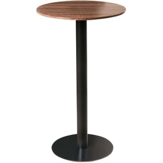 Beliani Beliani - Table de Bistrot de Jardin Rustique Moderne Base M&eacute;tallique 60 x 60 cm Ronde Marron Fonc&eacute; et Noir Morella