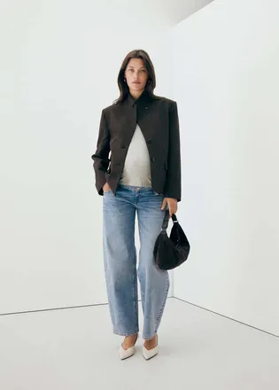 Mango Jean balloon de grossesse bleu moyen - Femme - XS - MANGO