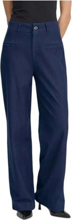 Ichi Ichi, Femme, Pantalons, Bleu, Taille: W34 Pantalon avec Fermeture &Eacute;clair et Bouton avec Poches Avant et Arri&egrave;re