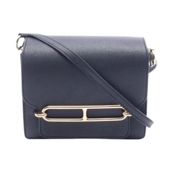 Herm&egrave;s Pre-owned Cuir sacs-ports-paule - Femme - Pre-owned - Bleu - Taille: ONE Size