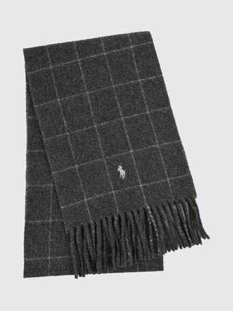 Polo Ralph Lauren &Eacute;charpe &agrave; carreaux en laine m&eacute;lang&eacute;e avec logo Poney et ourlet &agrave; franges