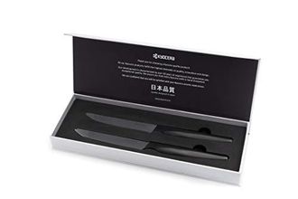 Kyocera Kitchen Products BK Kyocera 2-teiliges Steakmesserset, scharfe Klinge Zirkoniakeramik, Mikrosägeschliff, SK-2PC BKBK EU Küchenmesser, Keramik, schwarz