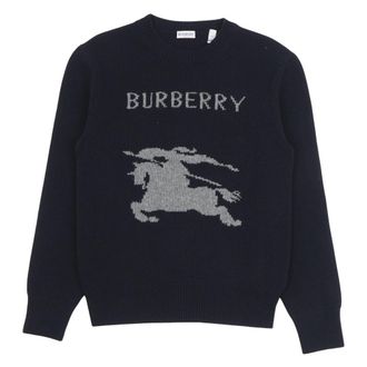 Burberry Homme, Pulls, Bleu, Taille: L Logo Detail Crewneck Sweater