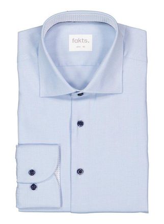 Fakts Herren Hemd blau Baumwoll-Stretch