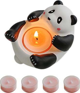 Generic Farbige, Duftkerzen - niedliche Panda-Statue, Votivkerze, Tafelaufsatz | dekoratives Tablett für Teelicht, Figuren von kleinen Tieren