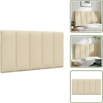 vidaXL The Living Store - vidaXL Coussin de t&ecirc;te de lit cr&egrave;me 80 cm tissu