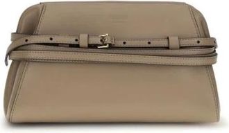 Moschino G&uuml;rteldetail Leder-Clutch - - Bags - Damen - Beige - ONE SIZE