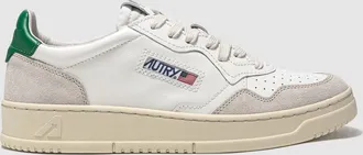 Autry Baskets Homme Medalist Cuir Blanc, Beige, Vert Amazone