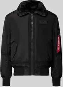Alpha Industries Bomberjacke mit Label-Patch und Kentkragen