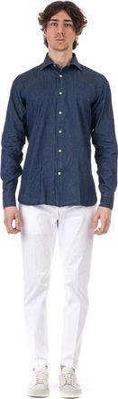 Borriello Homme, Chaussures, Bleu, Taille: 44 EU Camicia Denim