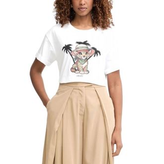 Liu Jo Femme, Tops, Blanc, Taille: 40 FR T-shirt avec imprim&eacute;