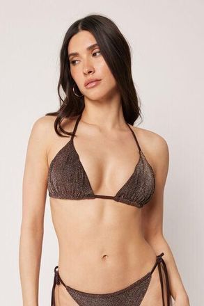 Calzedonia Triangel-bikinioberteil Brown Glitter Braun
