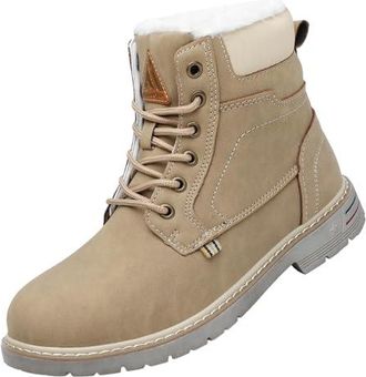 Mishansha Femme Bottes Hiver Randonnée Chaussures Imperméable Bottes de Neige en Plein Air Chaudes Fourrure Bottine, Kaki 36