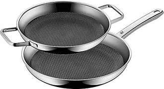 WMF Profi Resist Pfannenset, 2-teilig, Bratpfanne 28 cm + Servier-/Bratpfanne 24 cm, Mehrschichtmaterial beschichtet, Induktion, Wabenstruktur, Kunststoff