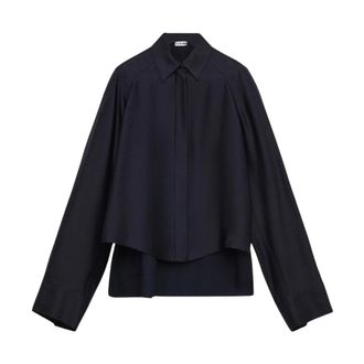 Loewe Femme, Blouses et Chemises, Bleu, Taille: 40 FR Cape Shirt