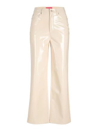 Jack & Jones Damen JXKENYA HW Straight Faux Leat Pants NOOS Hose, Seedpearl/Detail:Shiny-Long, XL